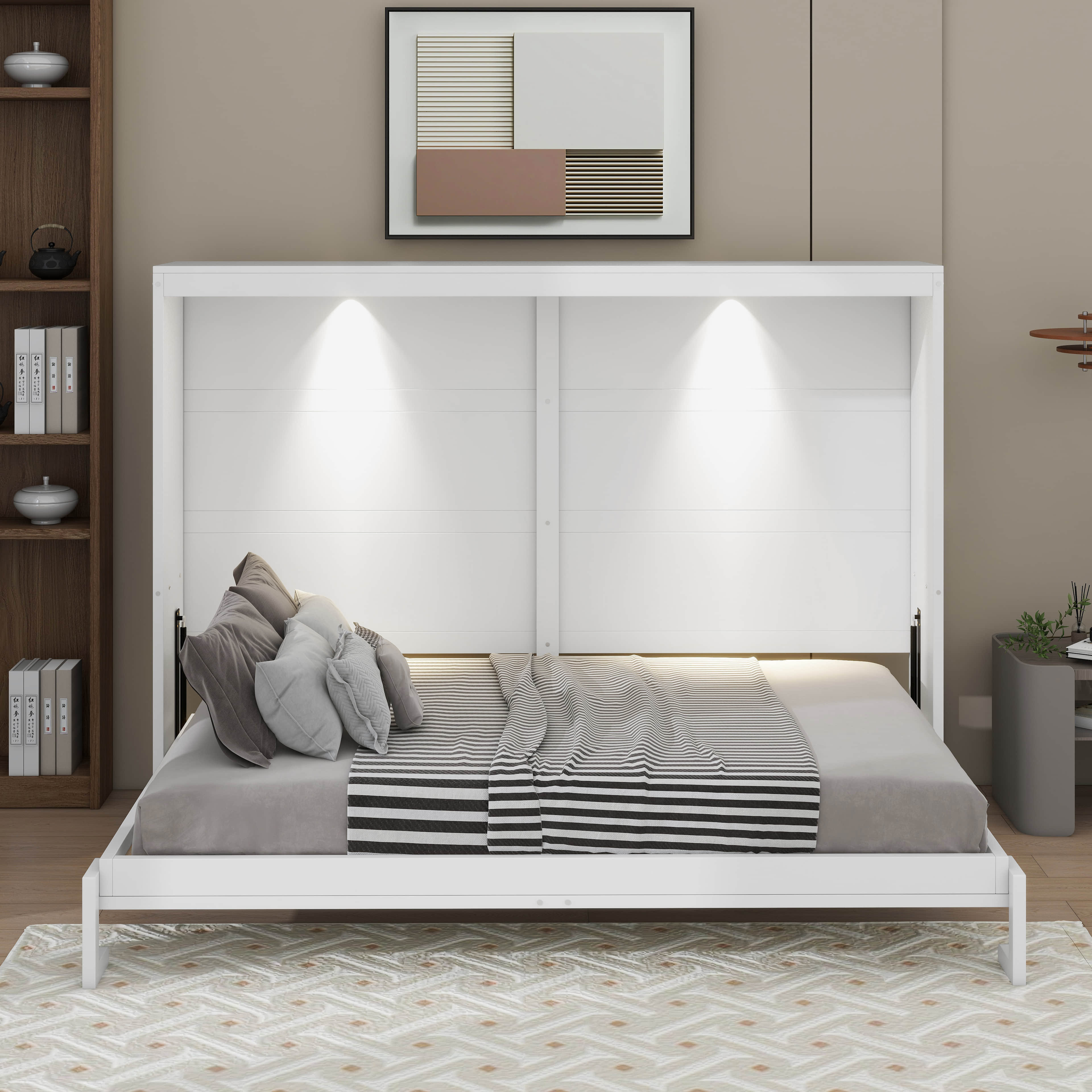 Red Barrel Studio® Queen Size Murphy Bed Modern Design With LED | Wayfair