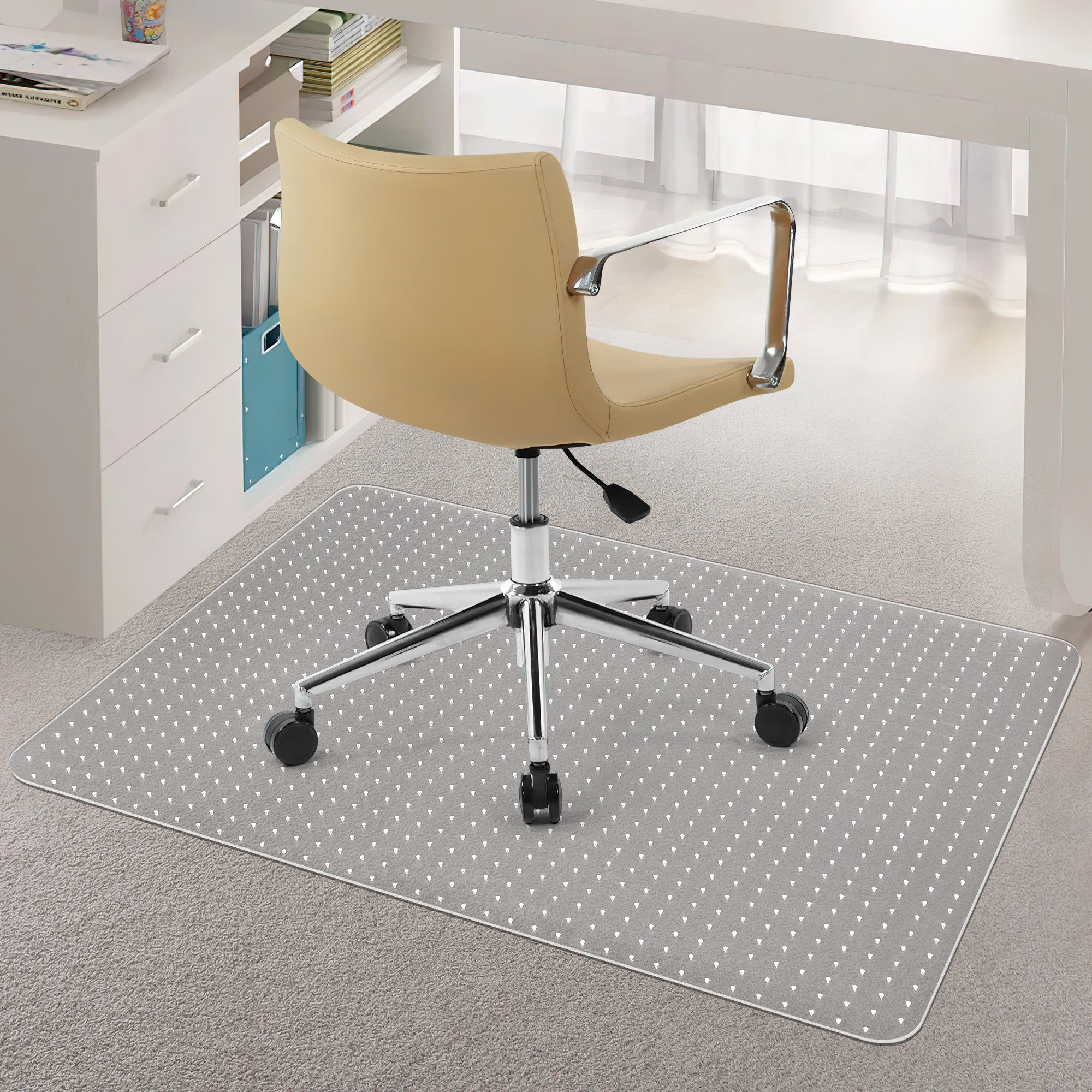 BesWin Office Chair Mat For Carpets, Clear Desk Floor Mat For Low, Flat ...