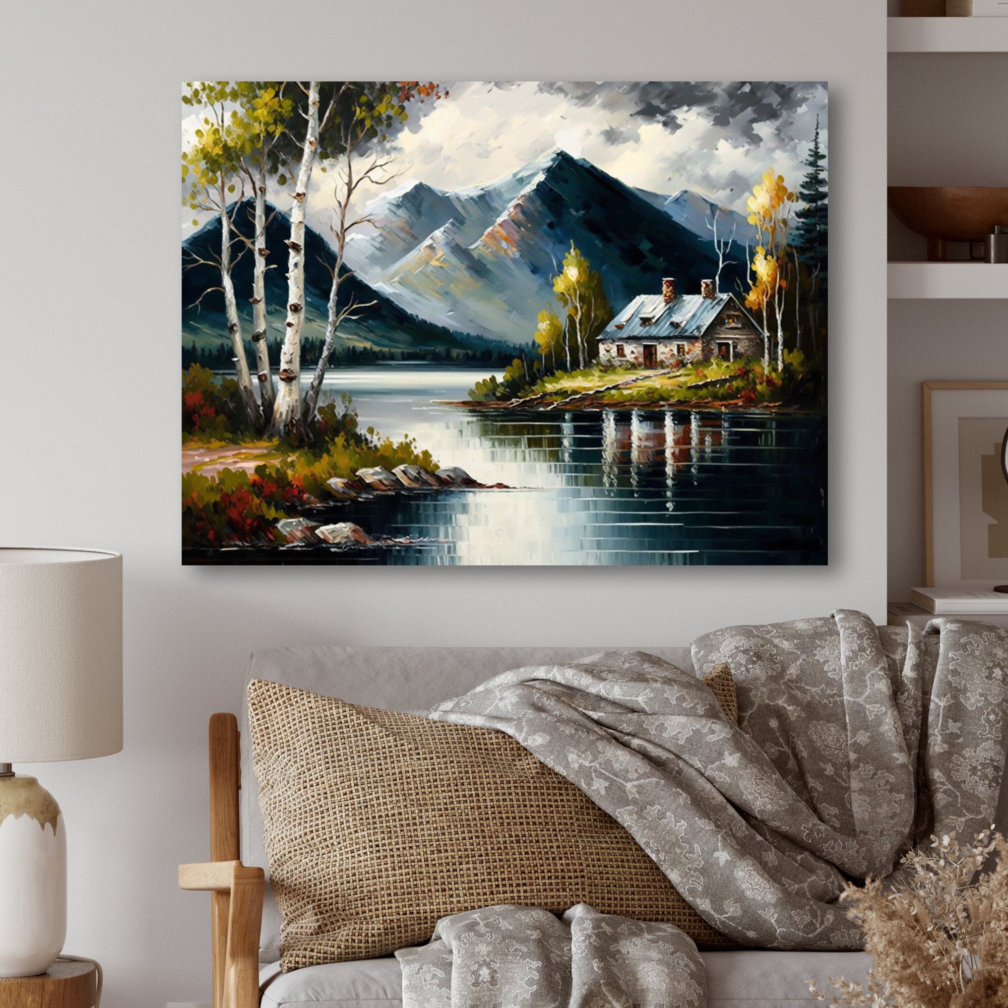 Millwood Pines Lake House Scenery in Summer I - Print on Canvas | Wayfair