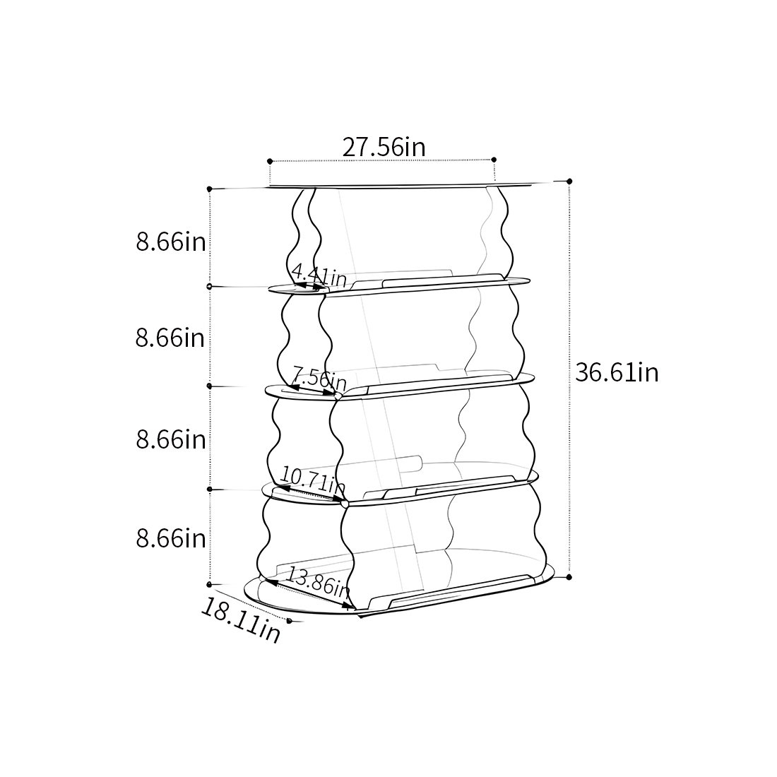 Liu's ink furniture Versatile Acrylic Bookshelf with Wave Design | Wayfair