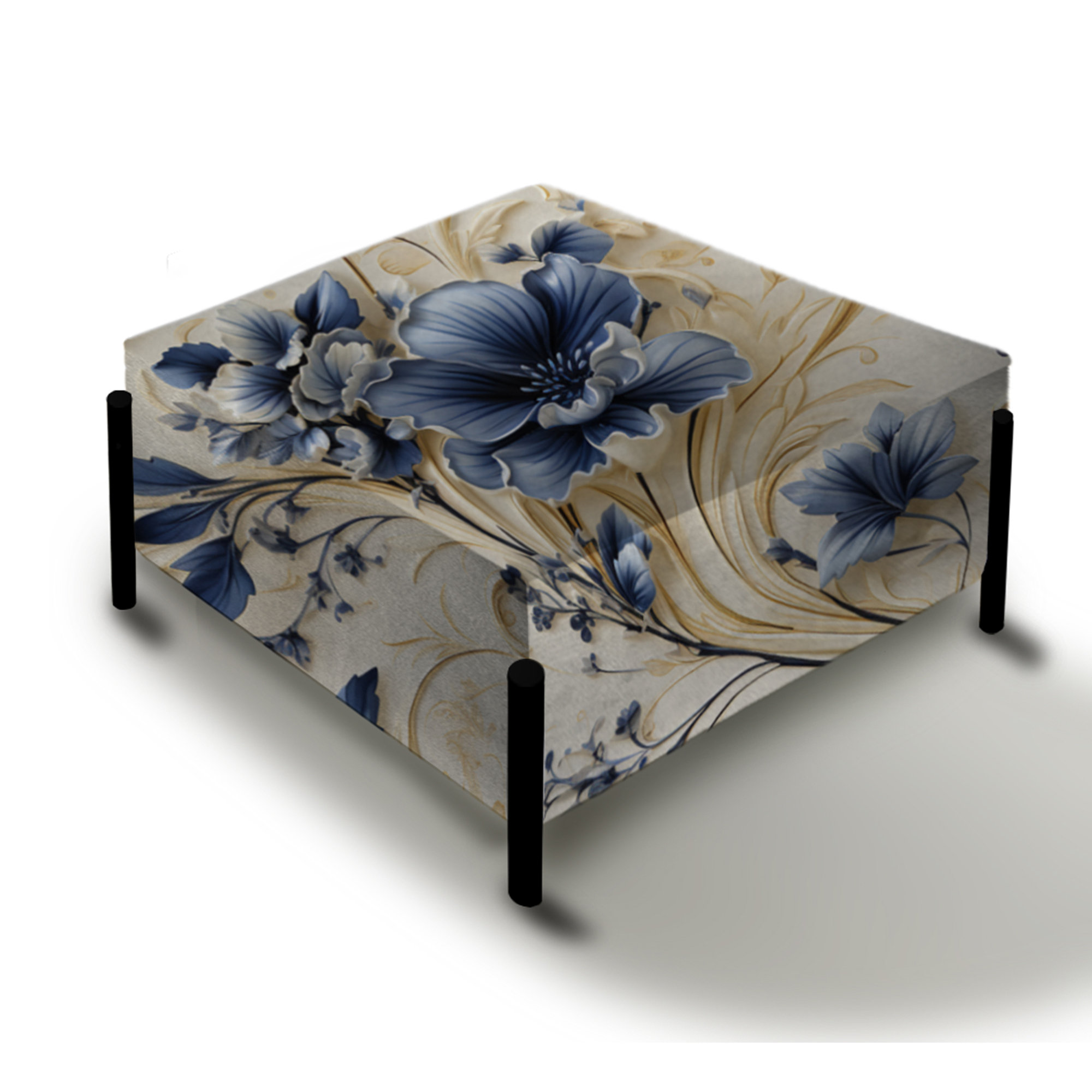 Design Art Cobalt Blue Filigree Vines Victorian Pattern II - Floral ...