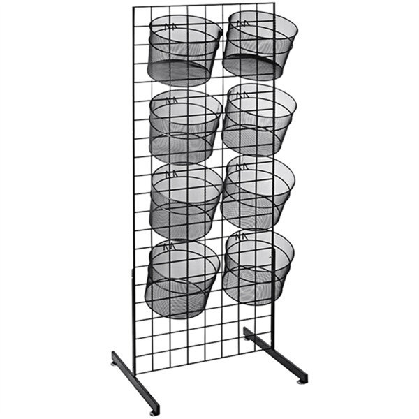 FixtureDisplays 24" X 25" X 50" Wire Grid Display With (8) 11" Round ...