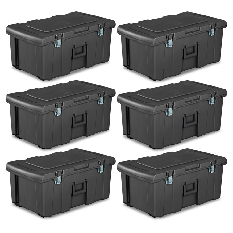 Sterilite 16 Gal Plastic Footlocker Container W/ Handles & Wheels ...