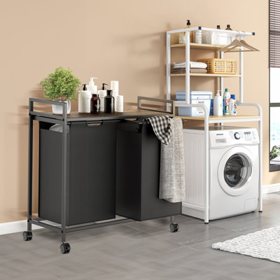 17 Stories Rolling Laundry Hamper And Waste Basket Set with Handles ...