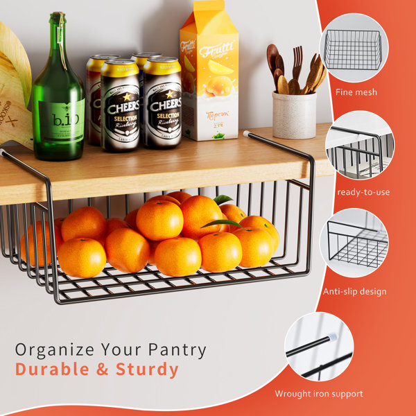 Prep & Savour Wire Under Shelf Basket 4-Pack Creating Extra Isolated ...