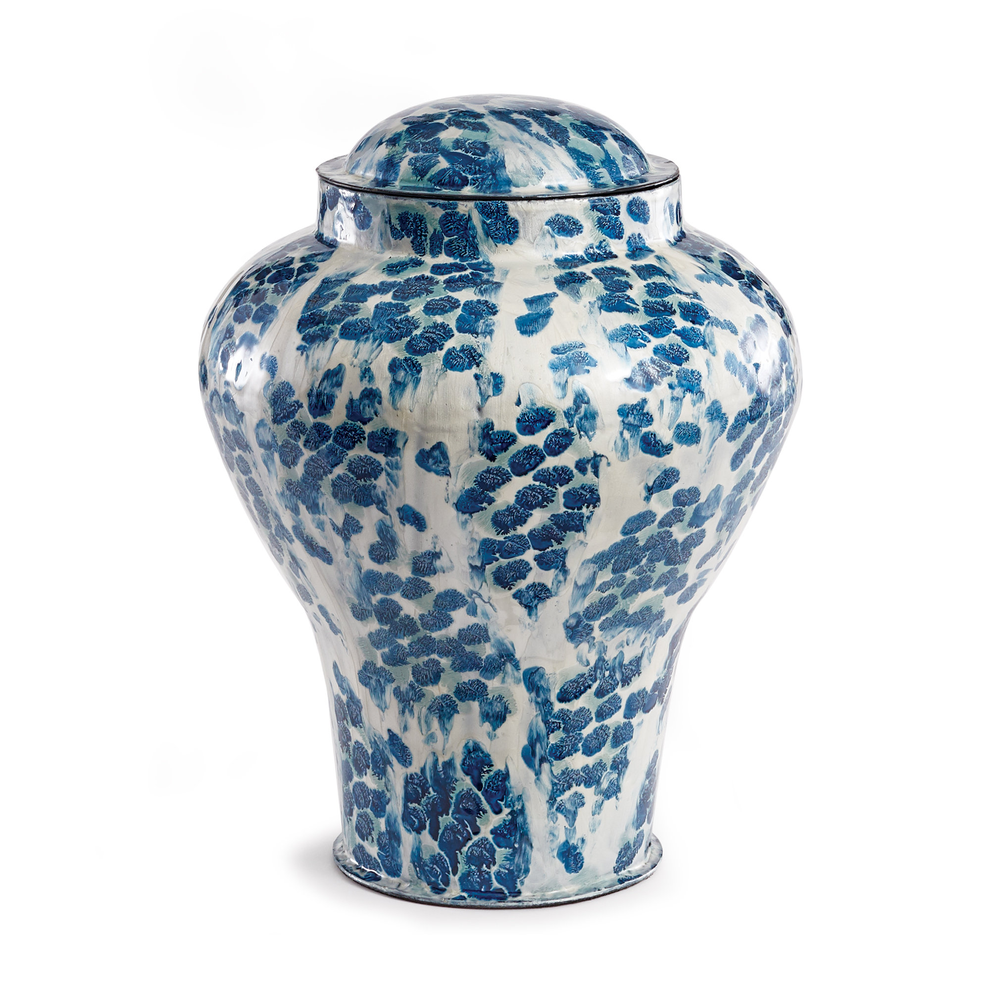 Joss & Main Coretta Blue/White 16.75'' Stainless Steel Ginger Jar | Wayfair