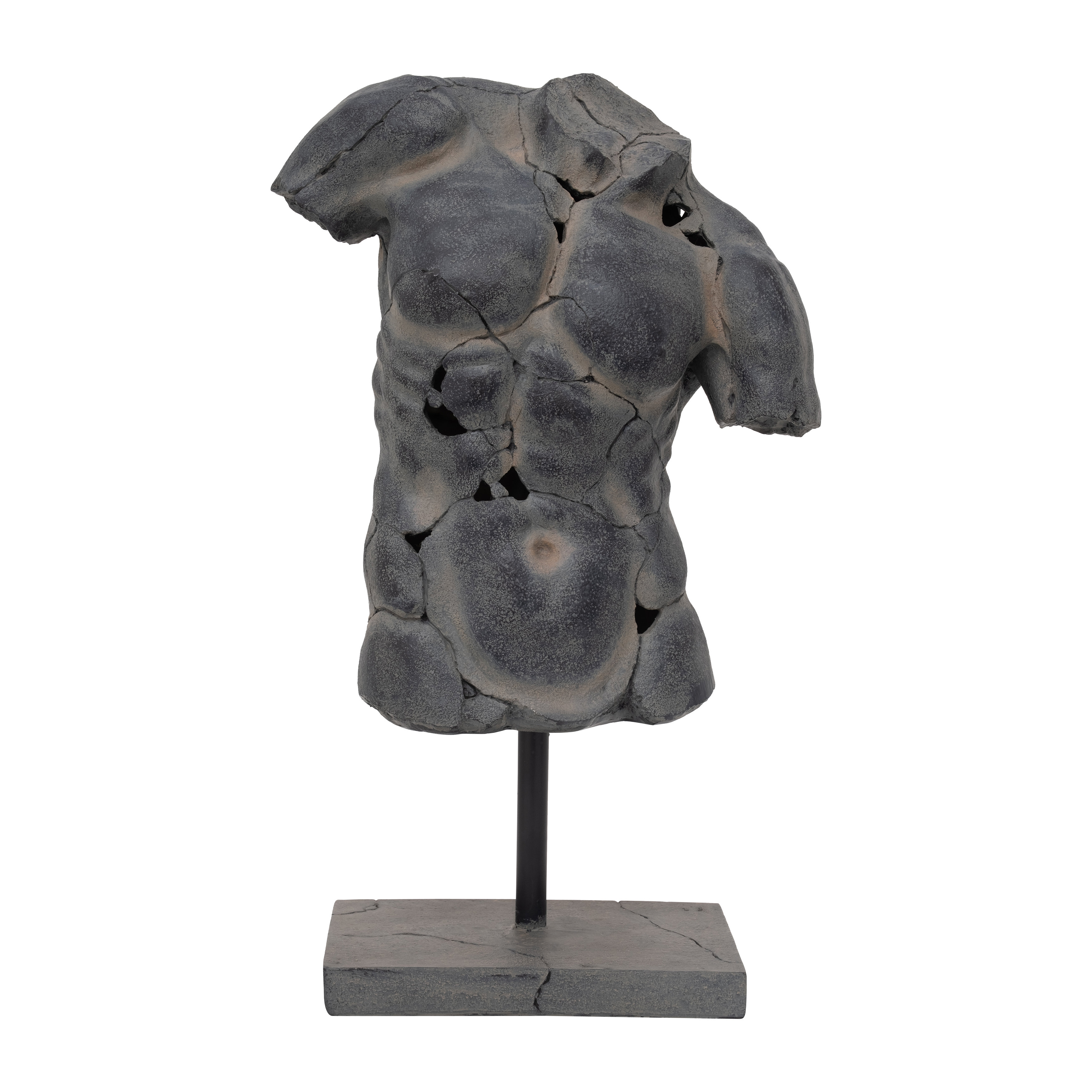 Greyleigh™ Modern Neutral Unique Cracked Man Torso Decorative Sculpture ...