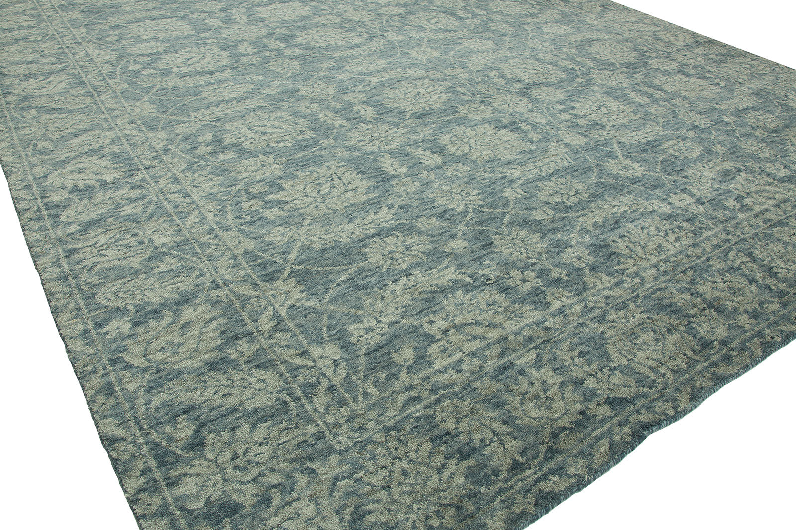 Ophelia & Co. Ashford Oriental Handmade Stone Blue Area Rug | Wayfair