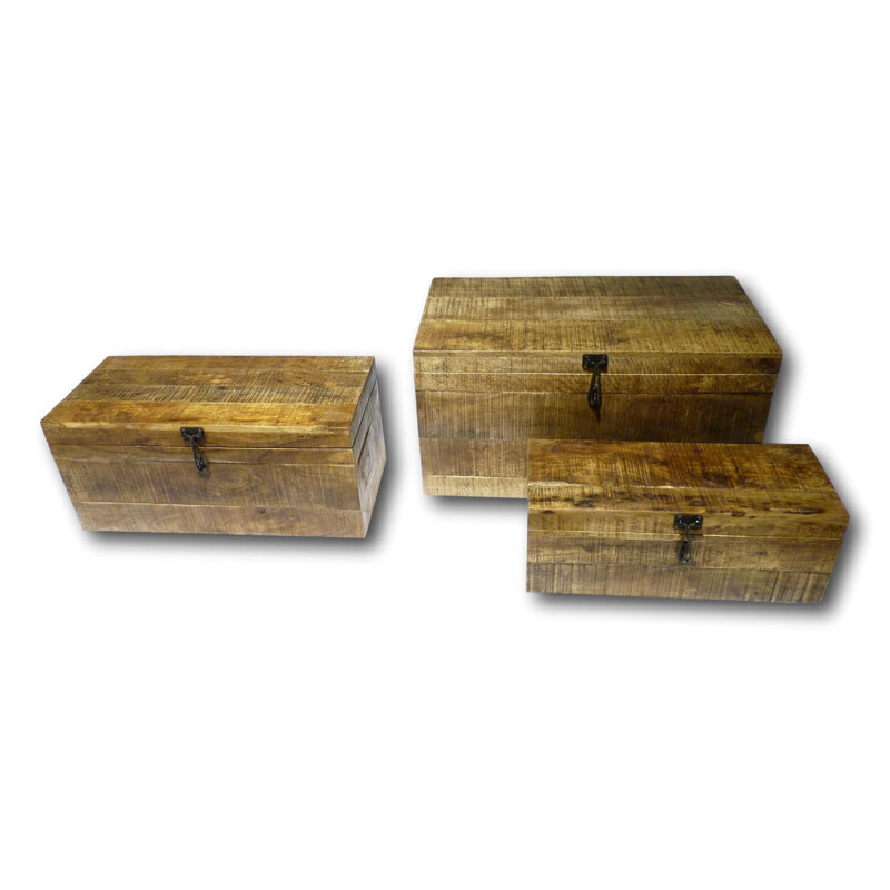 Loon Peak® 3 Piece Solid Wood Box Set | Wayfair