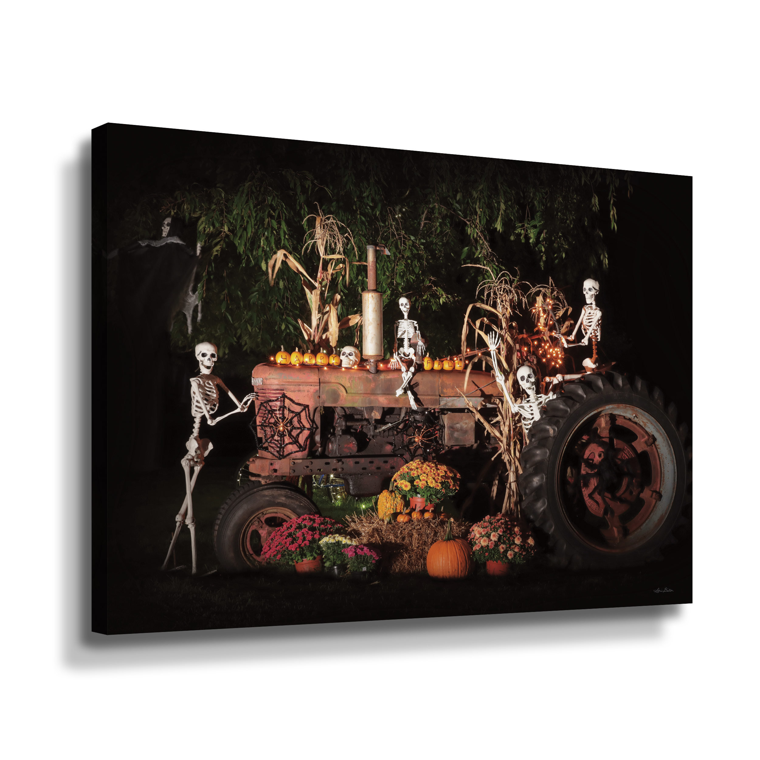 The Holiday Aisle® Halloween Tractor - Photograph on Canvas | Wayfair