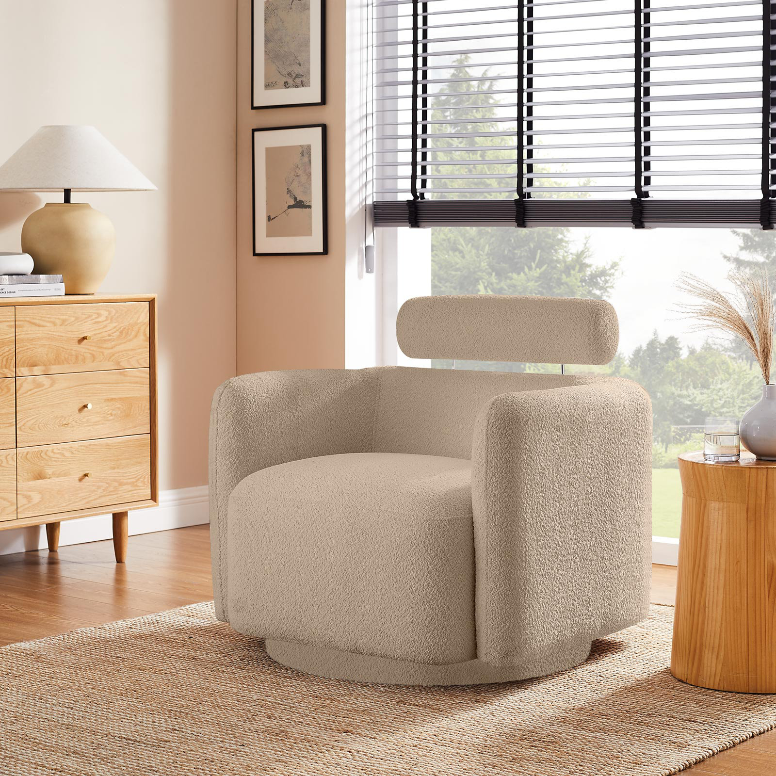 Latitude Run® Katrese 33'' Wide Swivel Chair with Adjustable Headrest ...