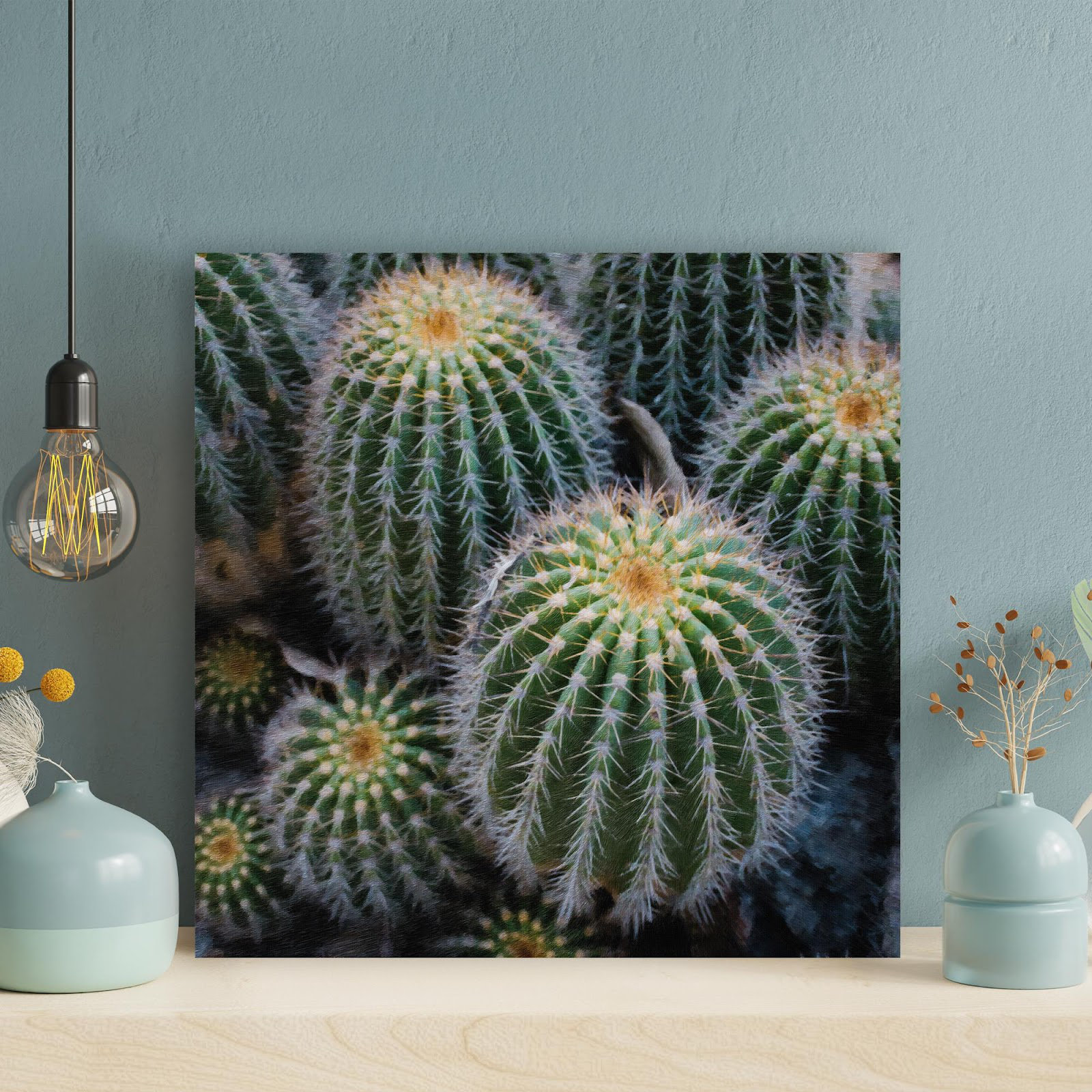 Foundry Select «Green Cactus Plant In Close Up», photographie 22 - 1 pièce carrée, reproduction ...