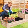 Arlmont & Co. Raised Garden Bed W/ 2 Planter Boxes & Trellis Outdoor ...