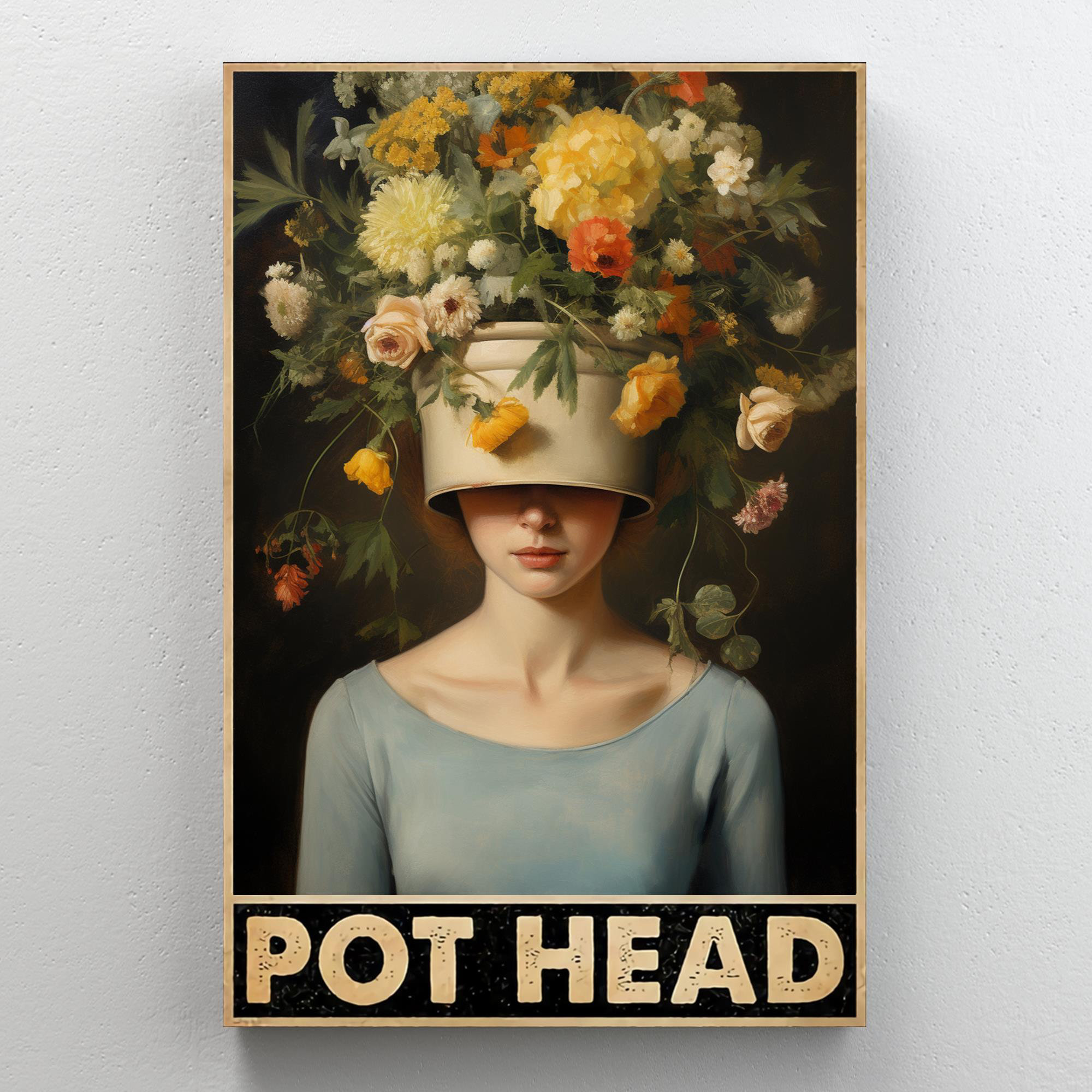 Trinx Flowers Pot Head - 1 Piece Rectangle Graphic Art Print On Wrapped ...