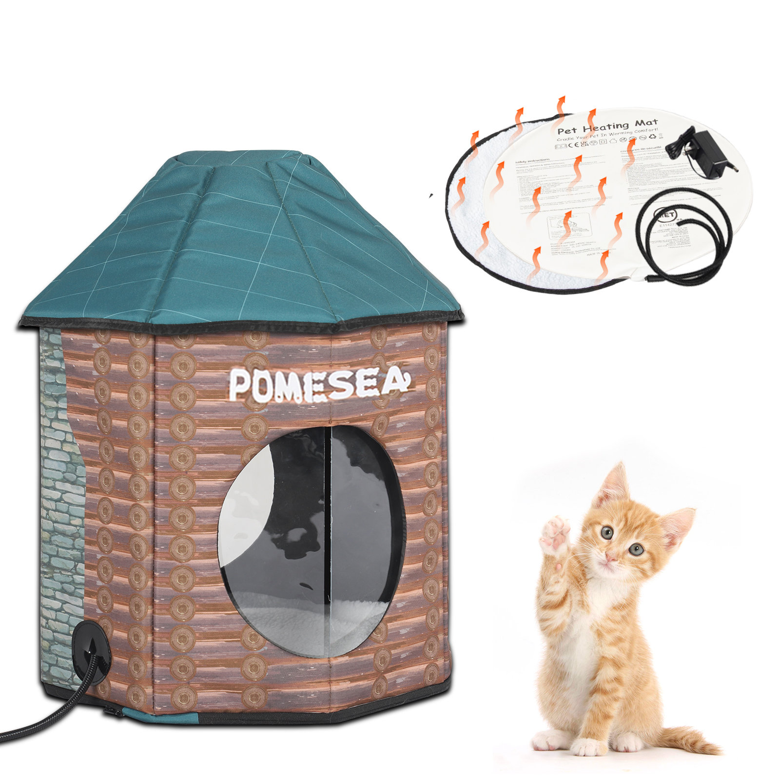 Tucker Murphy Pet™ Heated Outdoor Cat House – Insulated Log Cabin ...