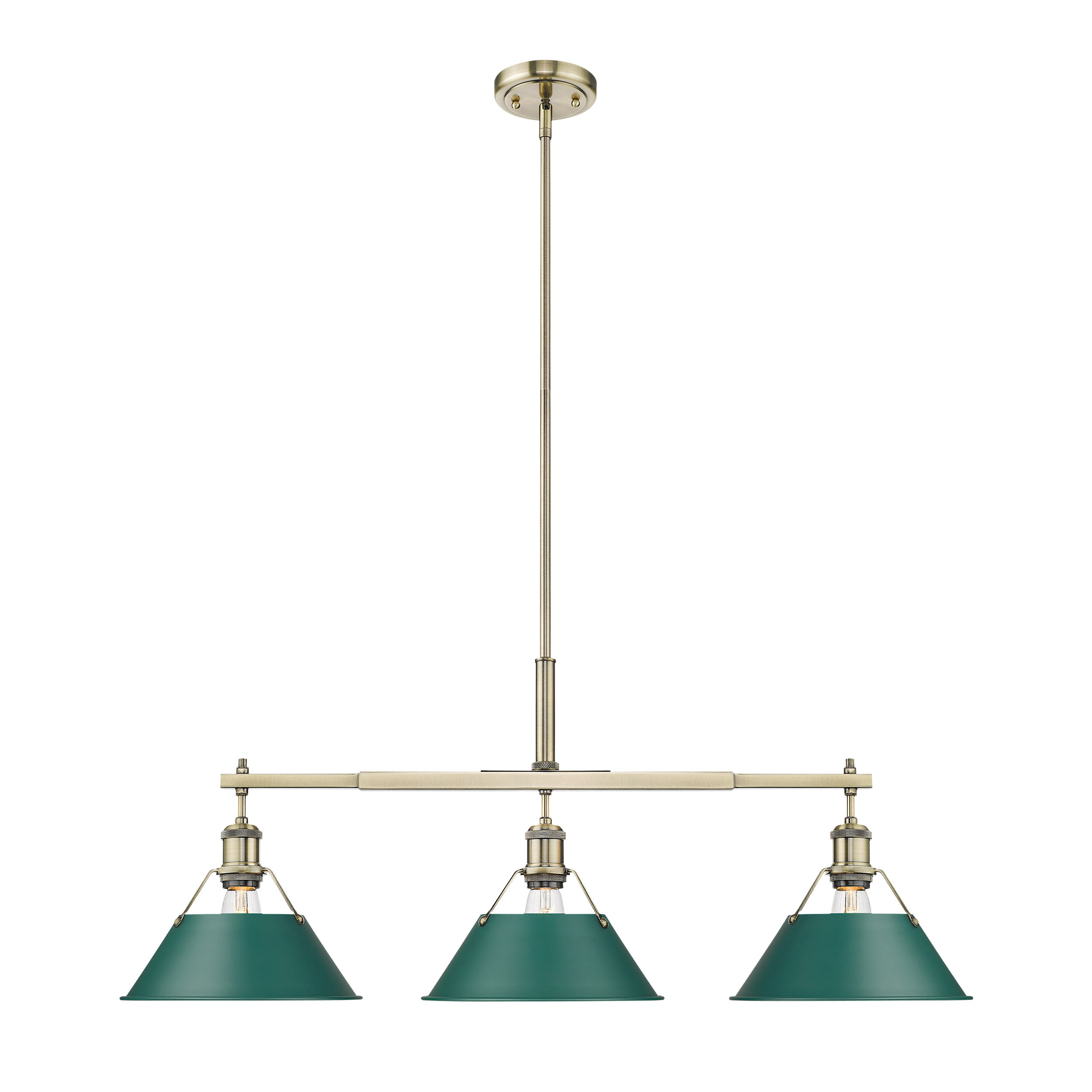 Breakwater Bay Alezay 3-Light Linear Pendant with Pine Green - Wayfair ...