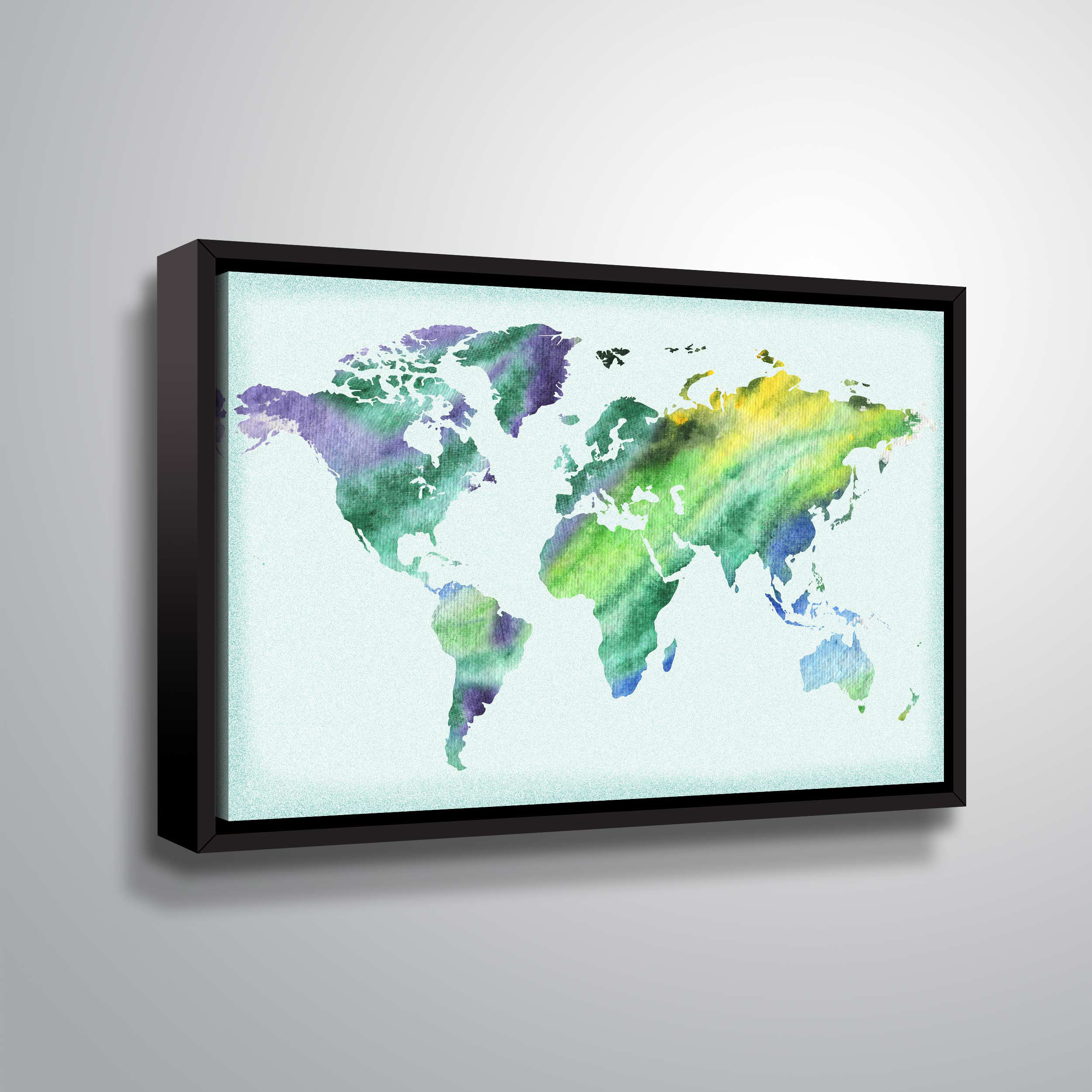 Wrought Studio Gillham Baby Blue World Map by Irina Sztukowski - Print ...