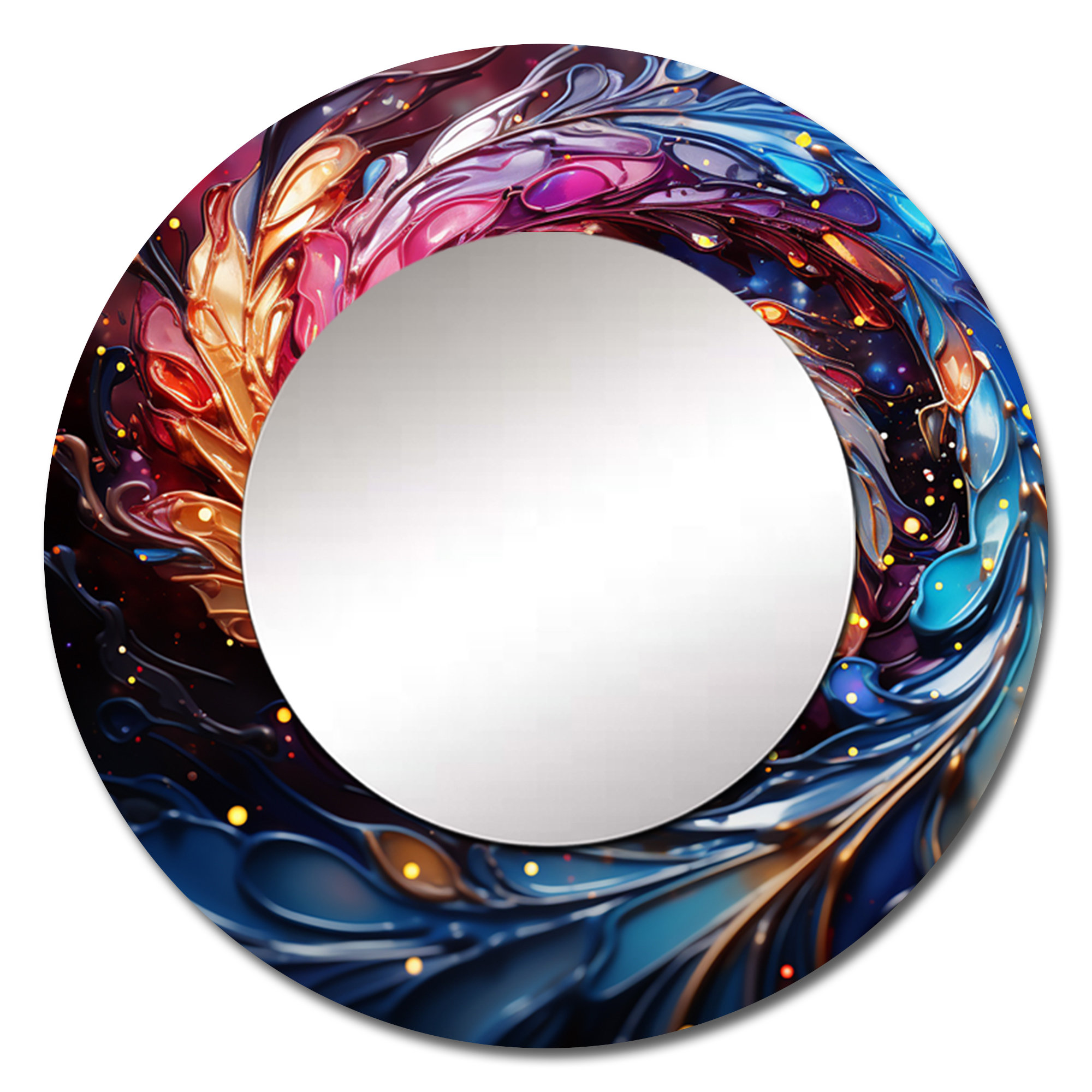 Design Art A Colorful Swirly Swirl - Abstract Spirals Multi-Color Round ...