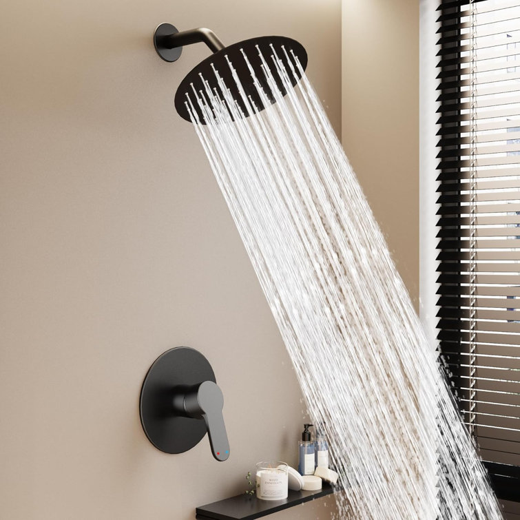 HomGoo Shower Faucet Set (Valve Included) with 6-Inch Rain Shower Head ...