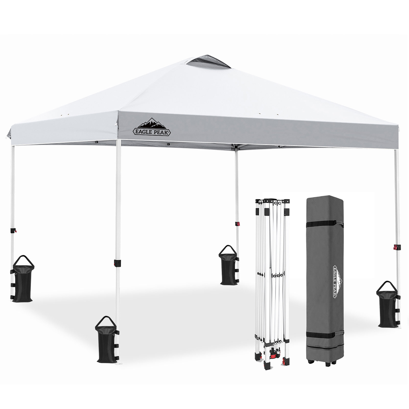 EAGLE PEAK Pop Up Canopies 10 Ft. W x 10 FT. D Metal Party Tent Canopy ...