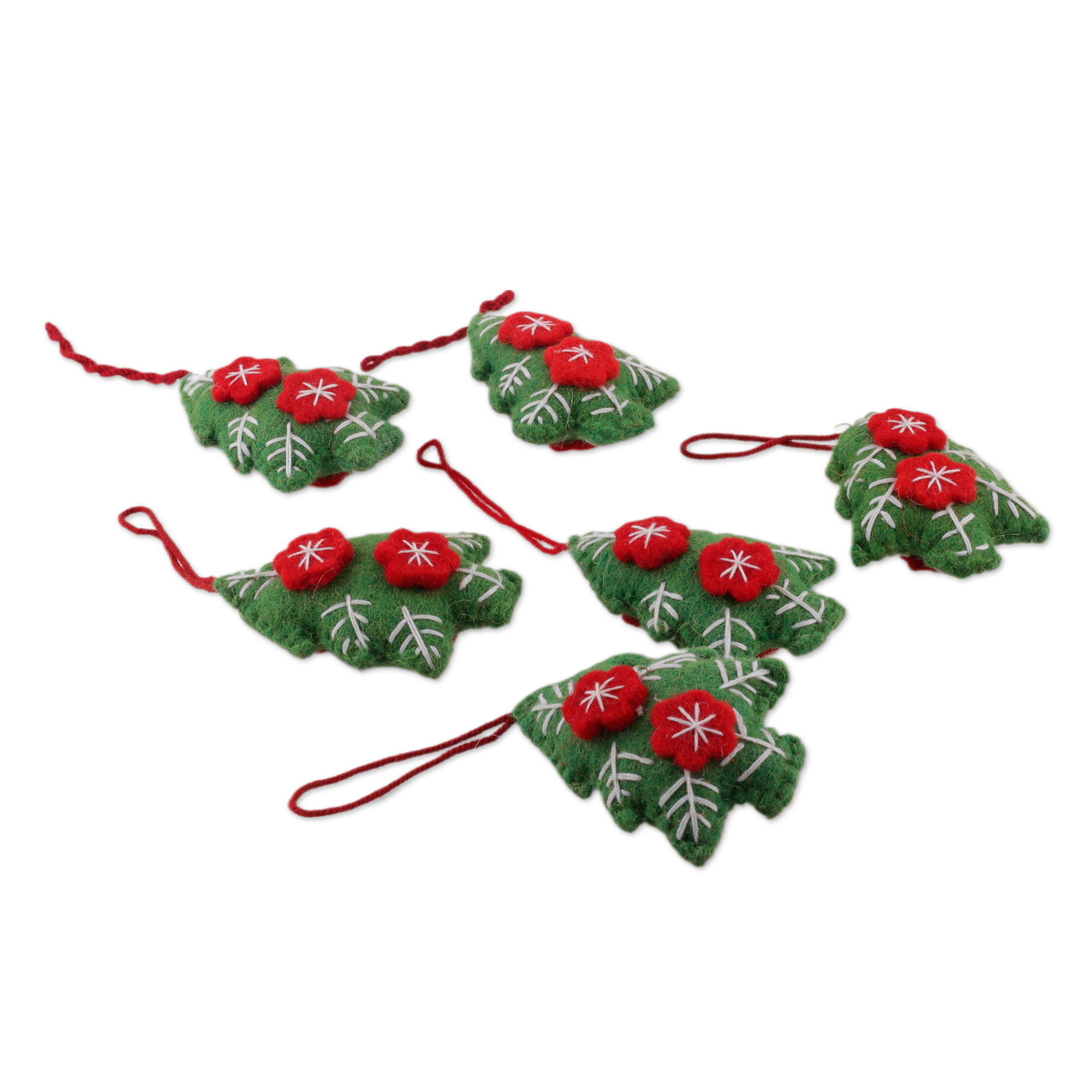 Dakota Fields Handmade Sylvan Holidays Wool Felt Ornaments (Set Of 6 ...
