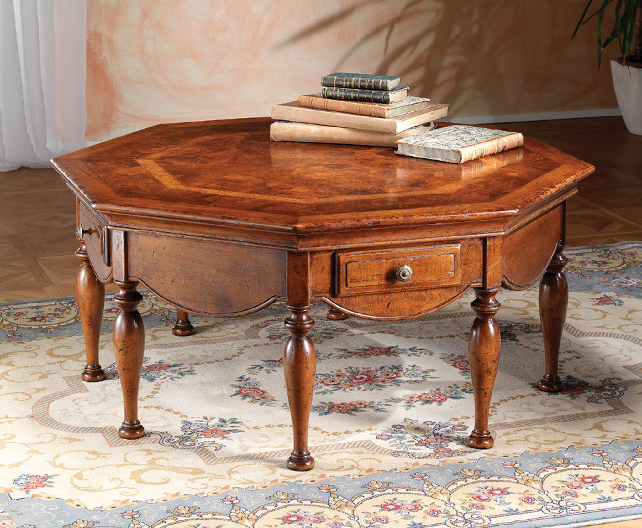 David Michael Octagon Coffee Table with Storage | Wayfair