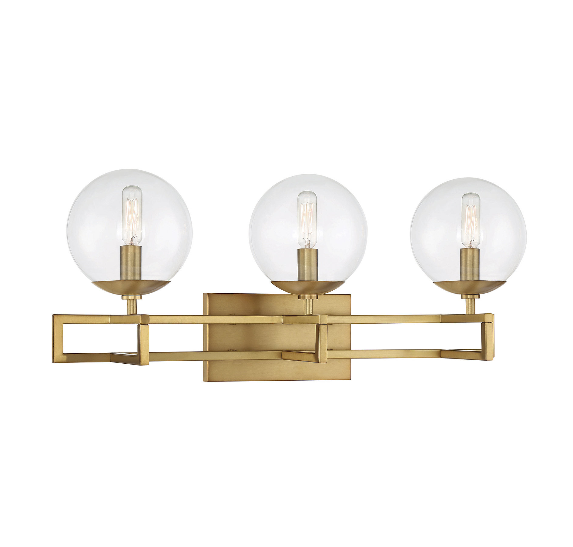 George Oliver Devoria 3-Light Bathroom Vanity Light In Warm Brass | Wayfair