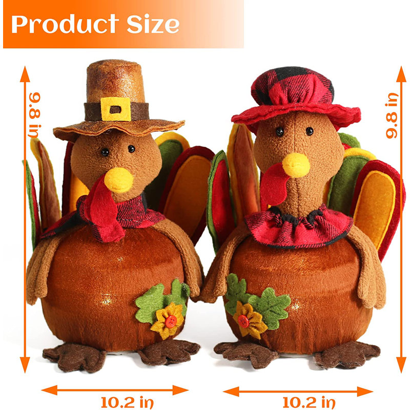 Bibana 2 Pack LED Turkey Couple Doll For Thanksgiving & Reviews | Wayfair