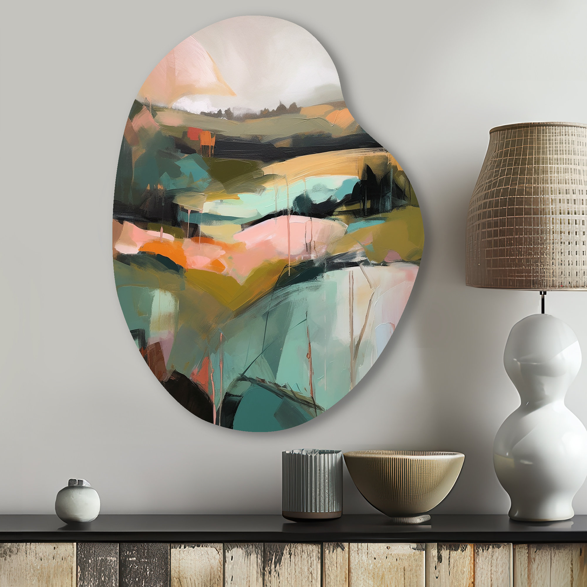 Ivy Bronx Green And Pink Transcending Reality - Abstract Painting ...