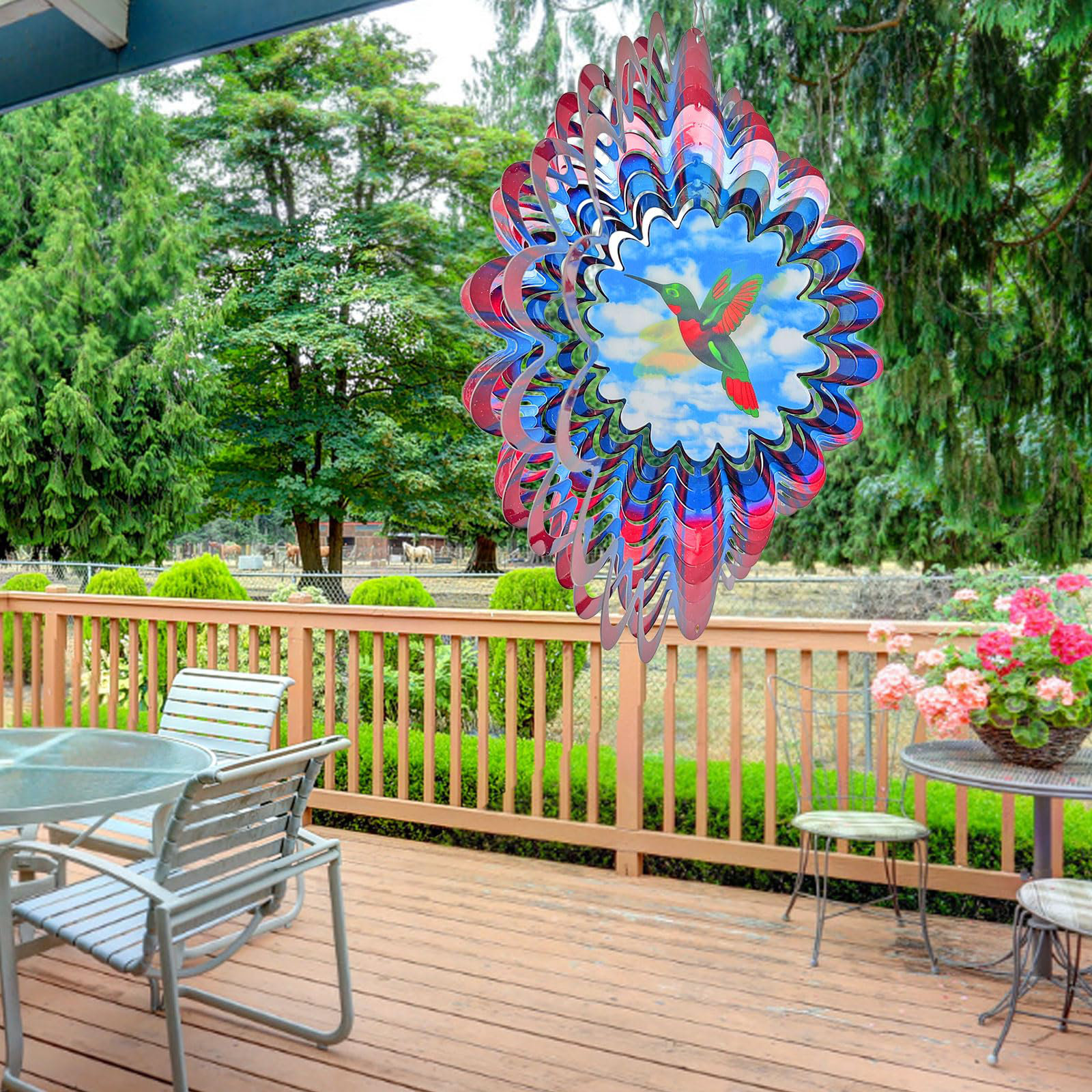 Dakota Fields Hummingbird Wind Spinner, Animated Wind Spinner | Wayfair