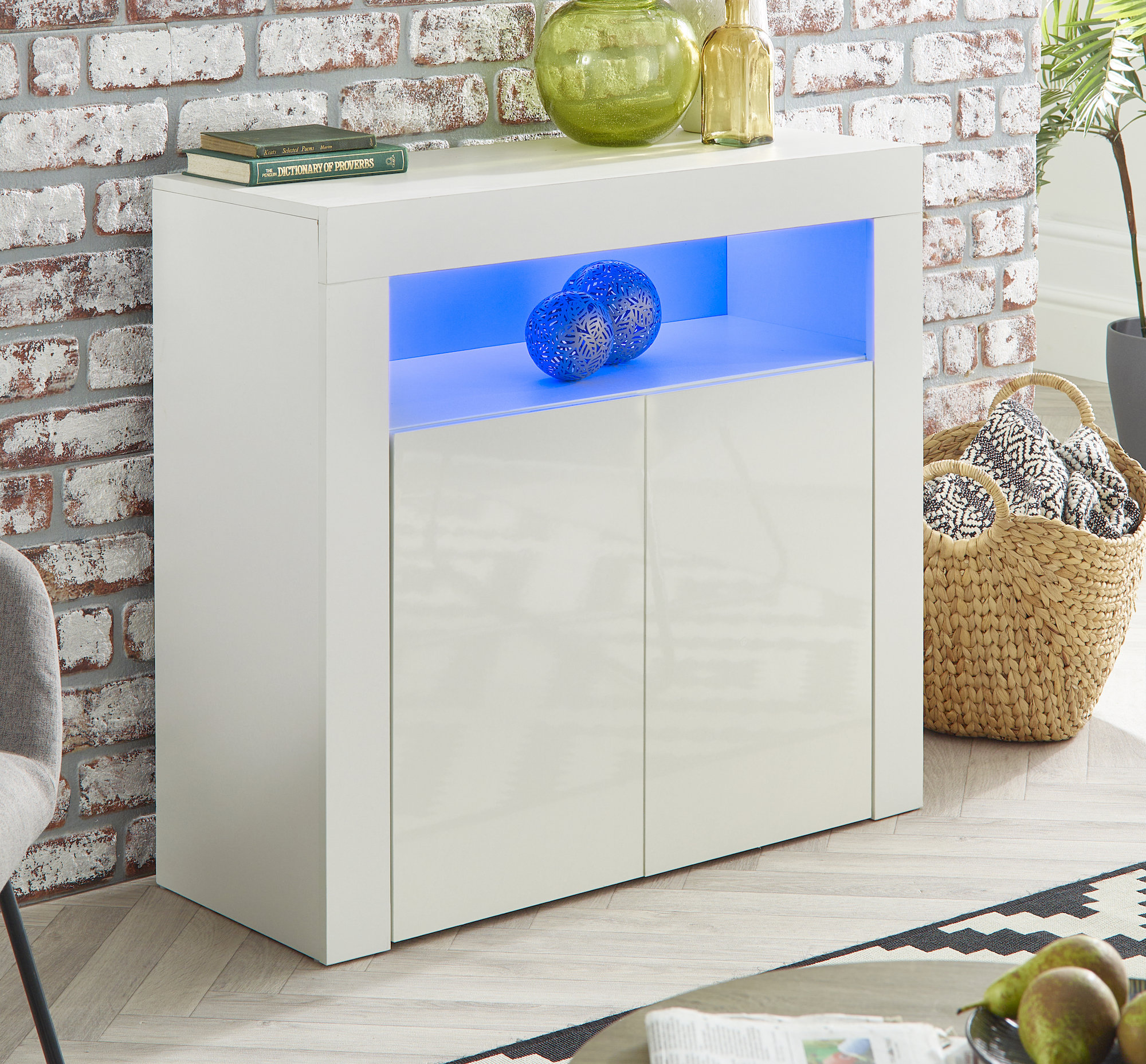 Wrought Studio™ White Gloss Ryo Modern Sideboard Buffet Living Room ...