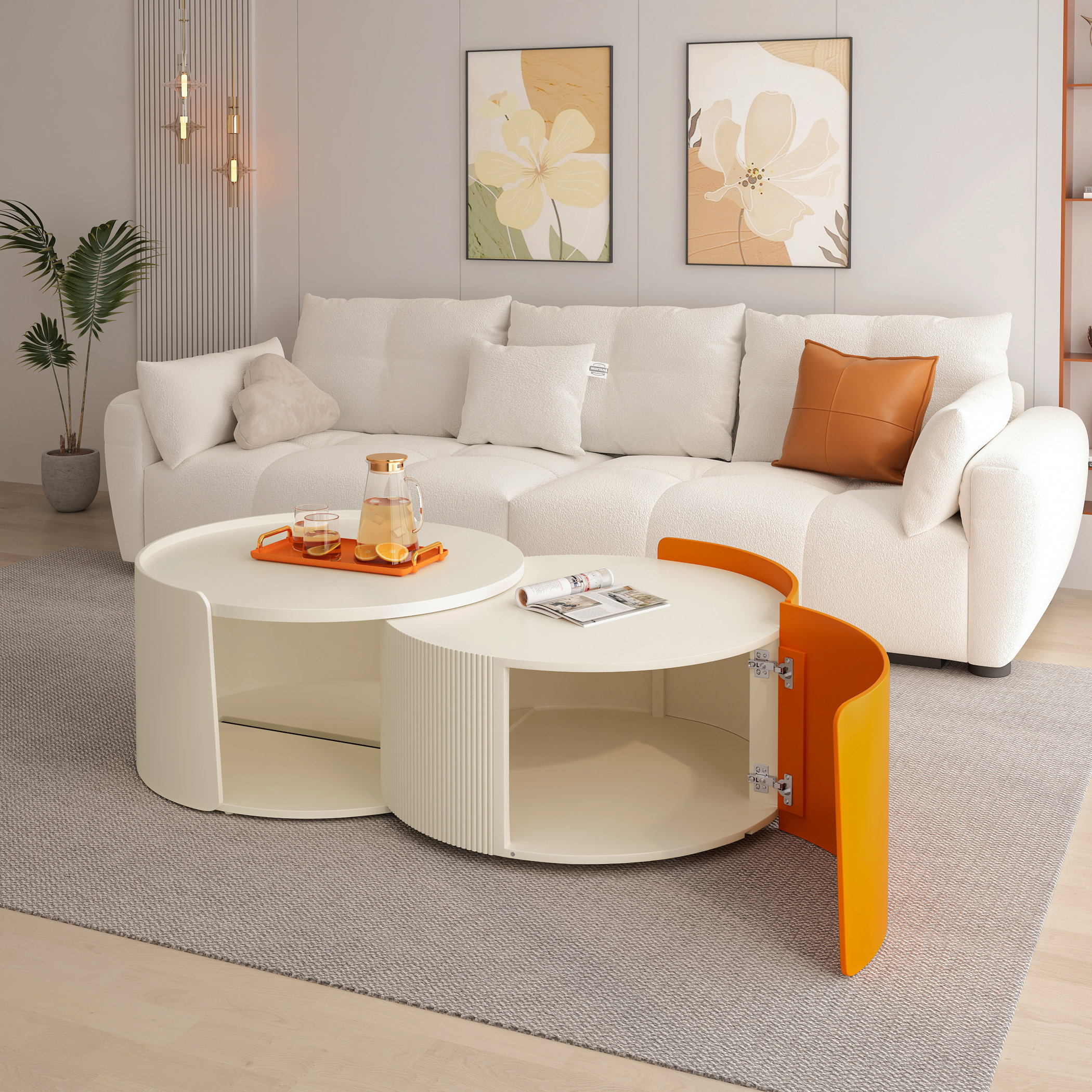 Ivy Bronx Nesting Coffee Table, Round Nesting Tables And End Tables For ...