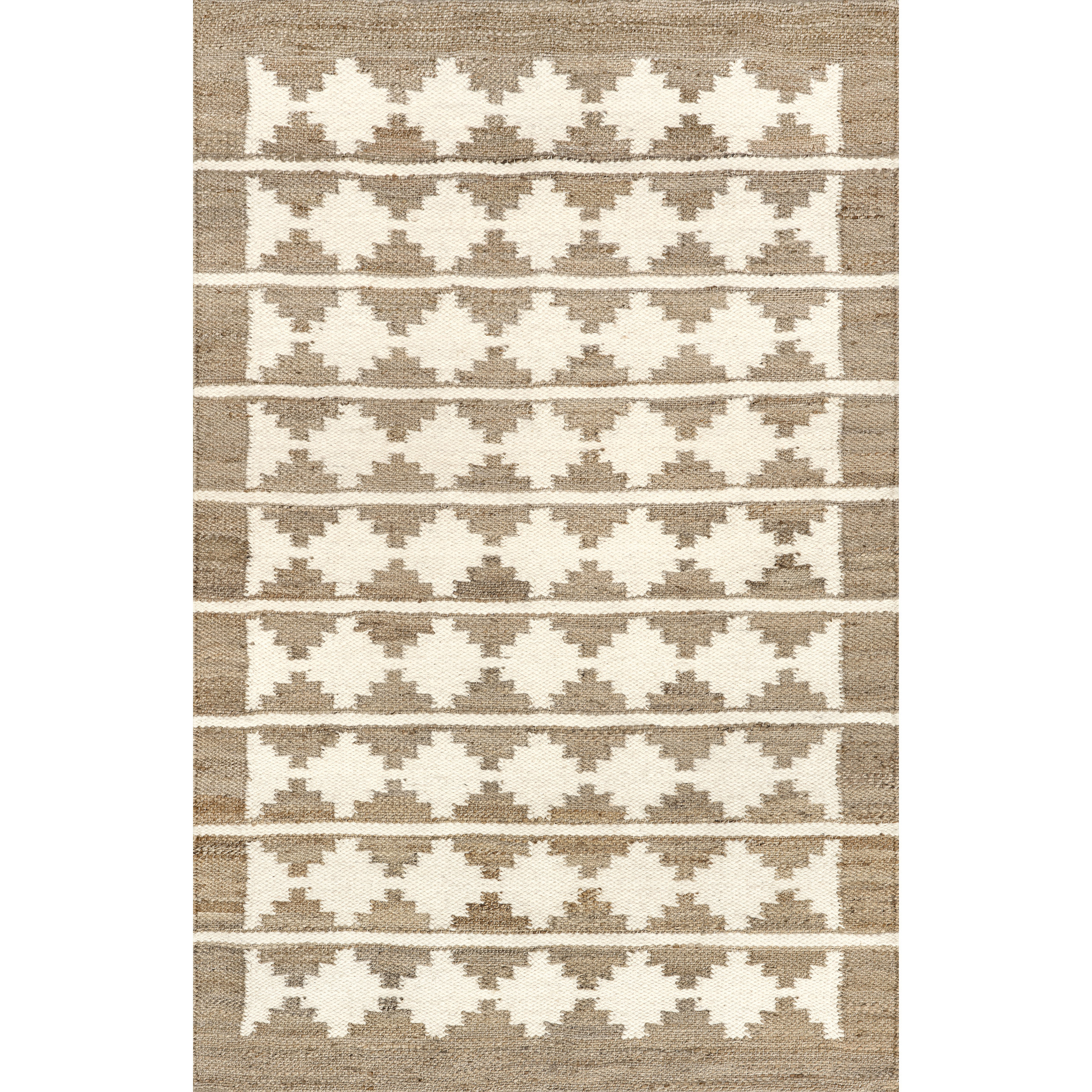 Foundry Select Trish Transitional Banded Jute Blend Area Rug | Wayfair