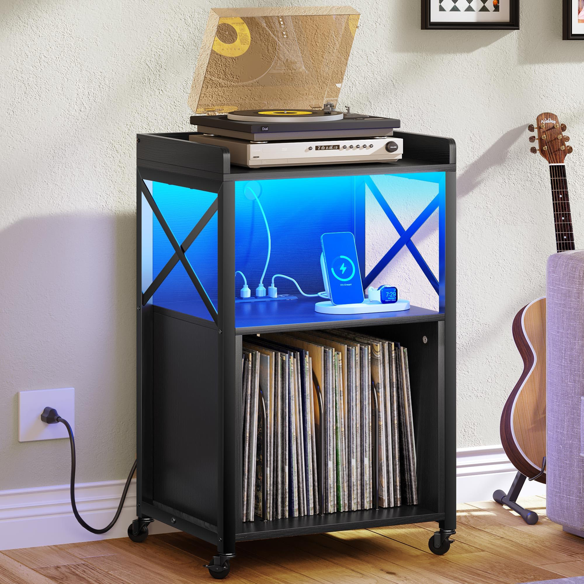 Latitude Run® Record Player Audio Rack | Wayfair