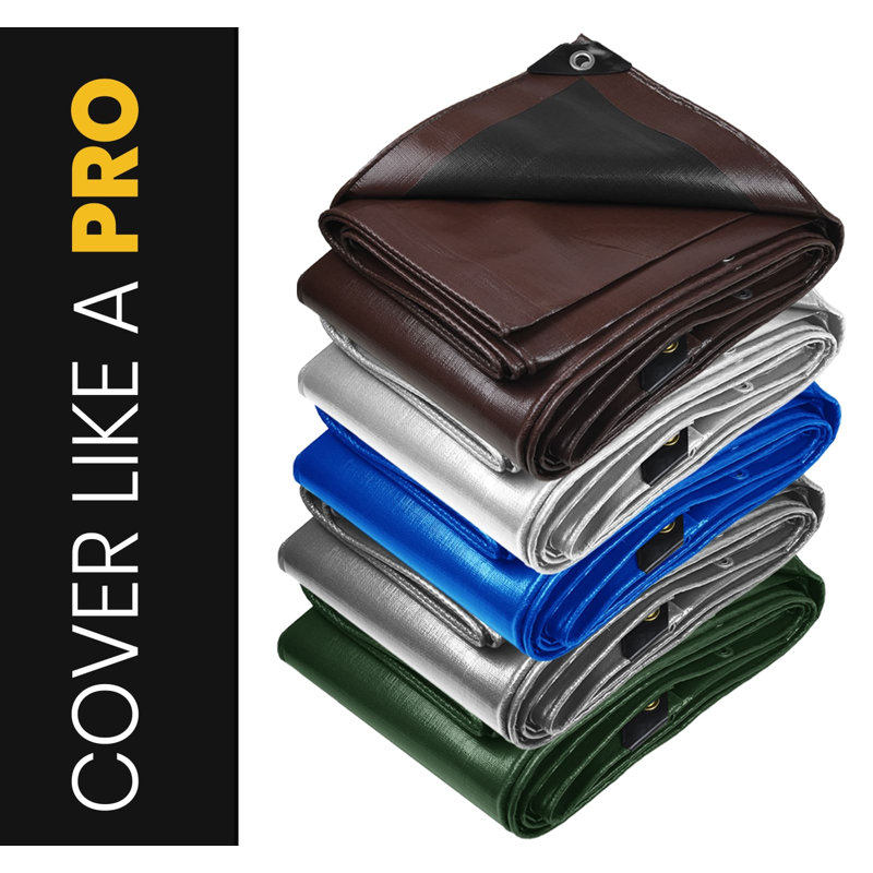 PROTARP 30 ft x 30 ft Maroon Polyethylene Heavy Duty 16 Mil Tarp ...