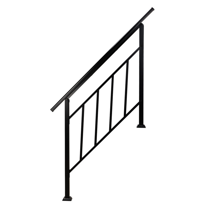 Winado 1-3 Steps Wrought Iron Adjustable Stair Railing | Wayfair