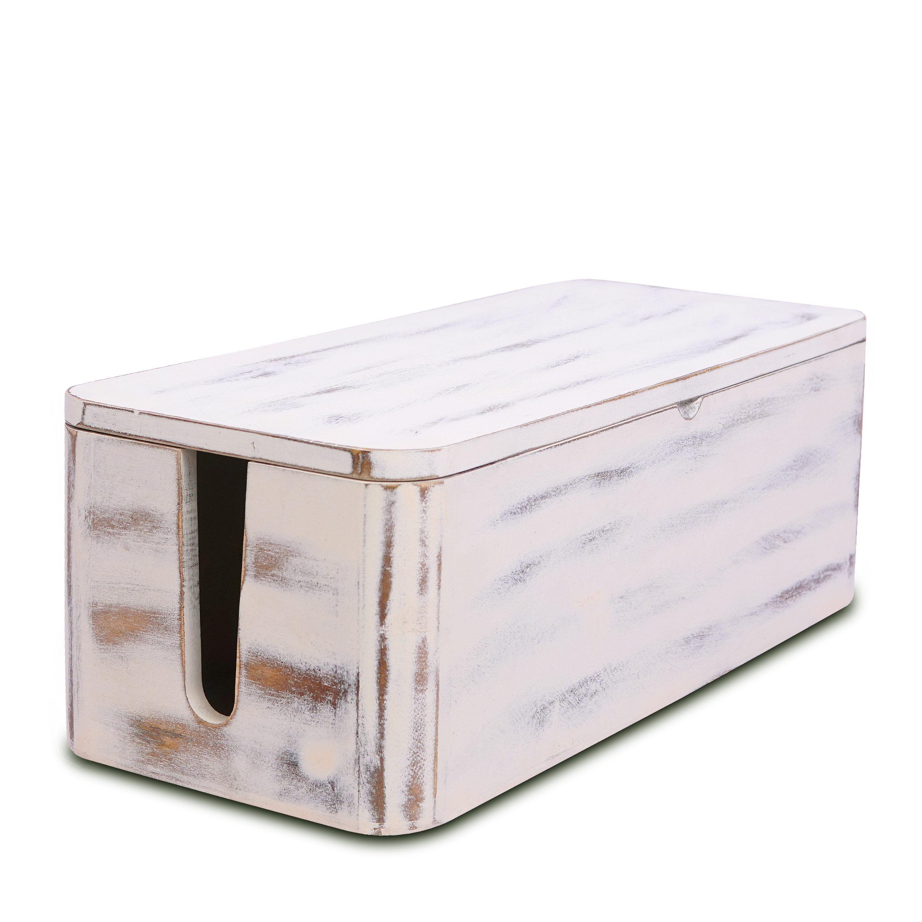 LuxeDesigns FarmHouse Handcrafted Mango Wood Cable Management Box with ...