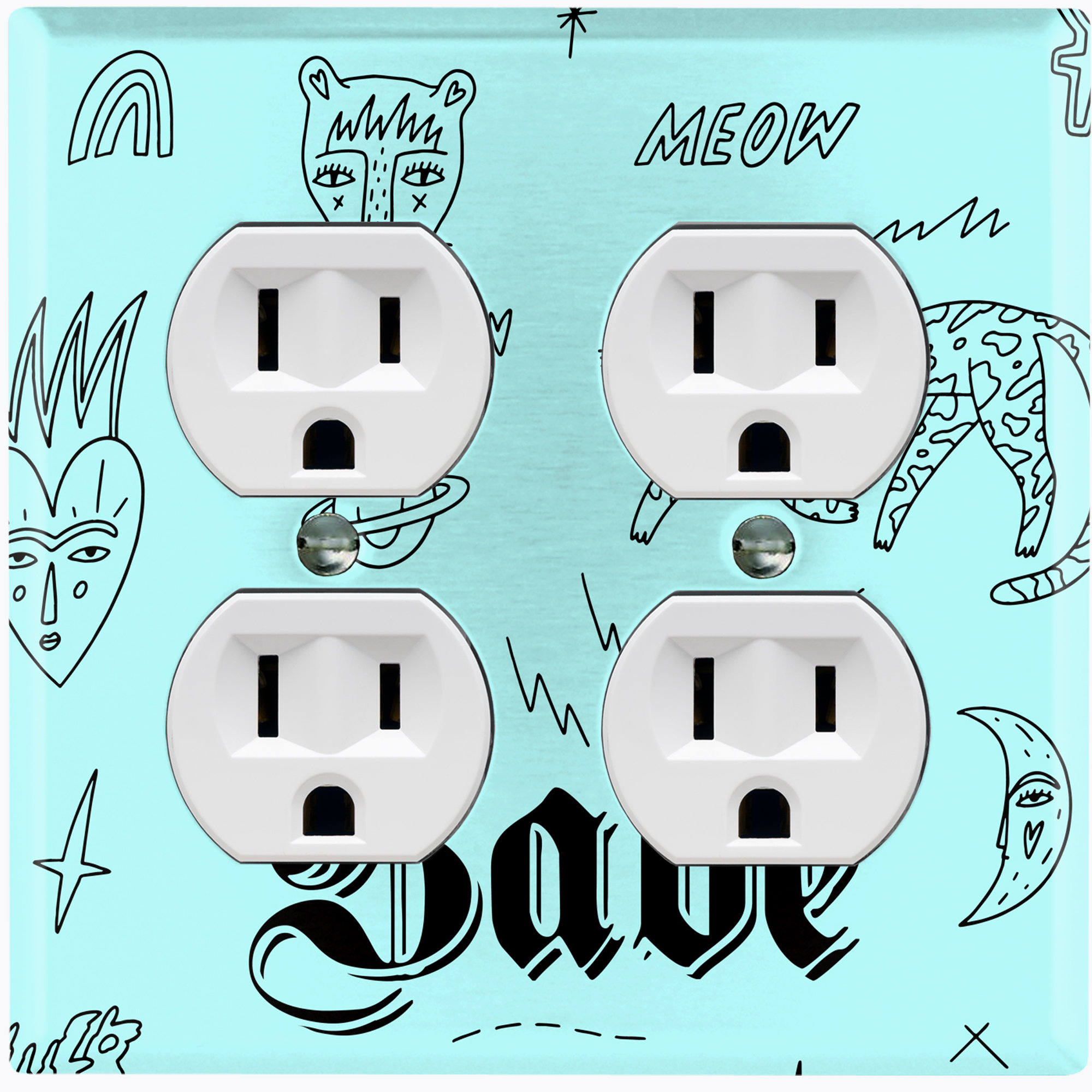 WorldAcc Cute Babe Cartoon Boho 2-Gang Toggle Light Switch Wall Plate ...