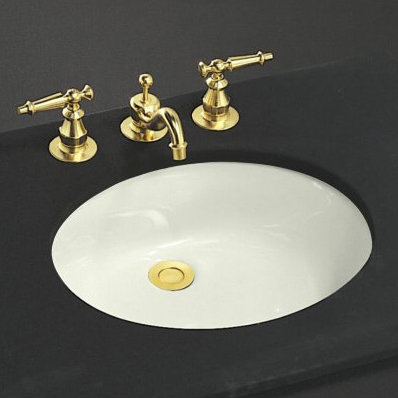 Kohler Caxton Undermount Bathroom Sink in Tea Green with Unglazed ...