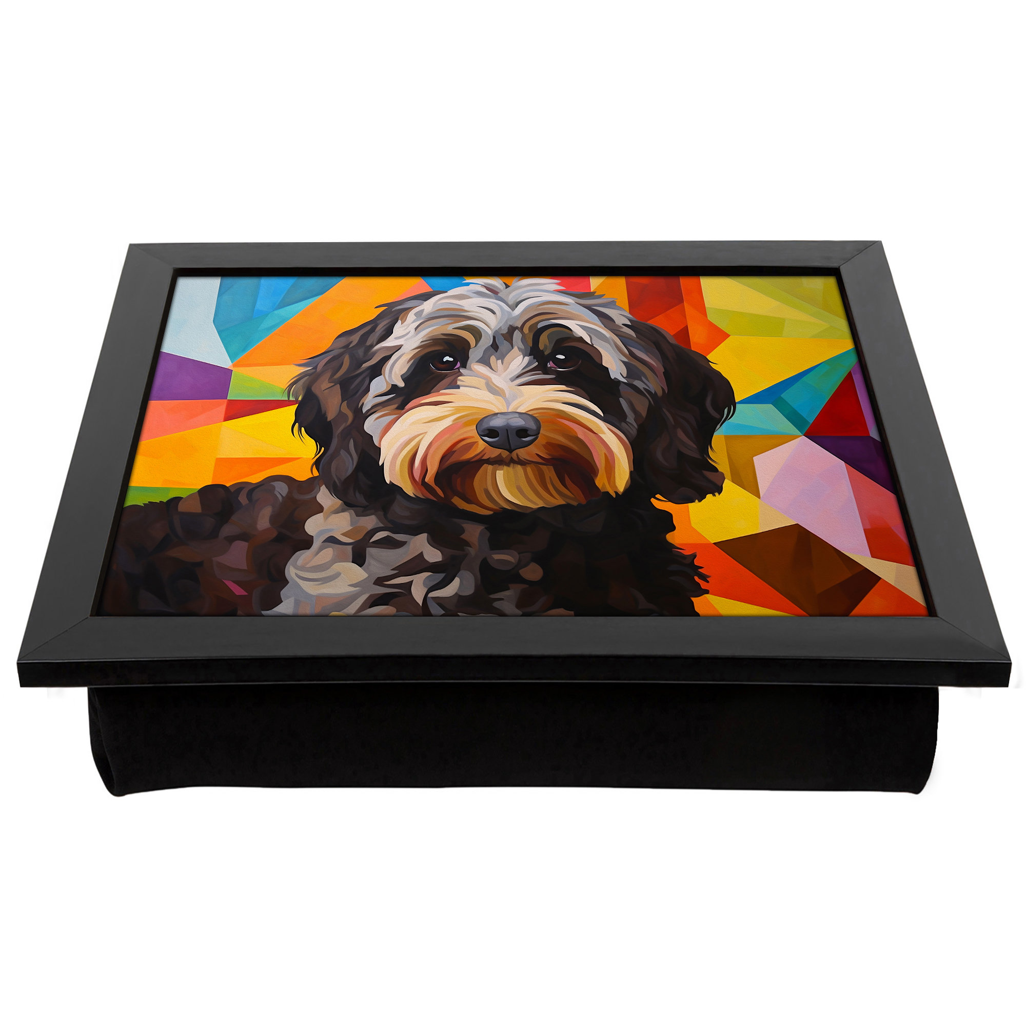 Metro Lane Cockapoo Geometric Lap Tray with Cushion | Wayfair.co.uk