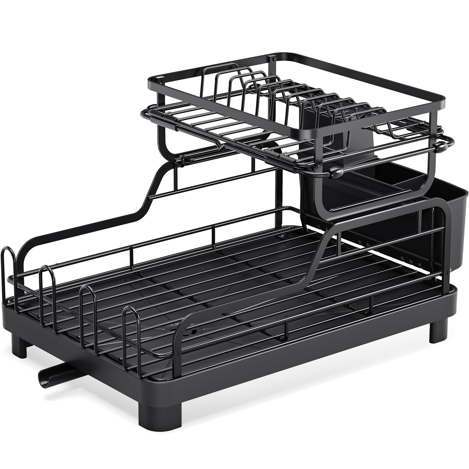 shuoli 2-Tier Dish Drying Rack Converts To 2 Standalone Drainers, Large ...