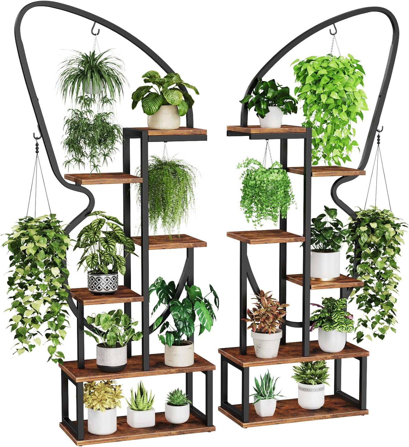 17 Stories 6 Tier Plant Stand Indoor Butterfly-Shaped, Tall Metal Plant ...