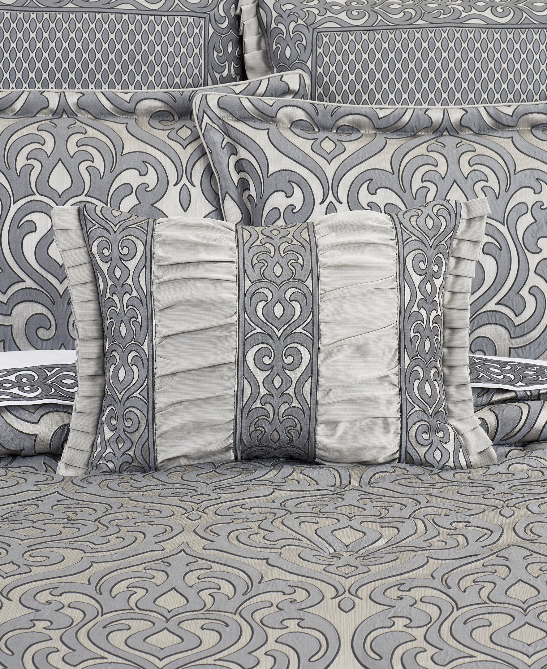 Five Queens Court Bylthe Pewter Boudoir Decorative Throw Pillow | Wayfair