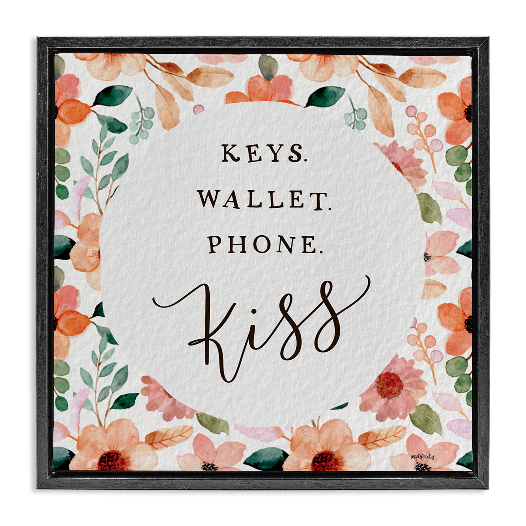 Trinx Keys Wallet Phone Kiss Framed Floater Canvas Wall Art by ...