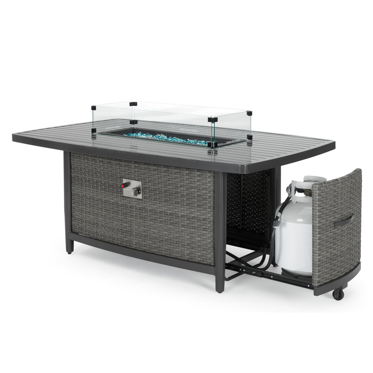 Zipcode Design™ Layden 26'' H x 61'' W Aluminum Propane Outdoor Fire ...