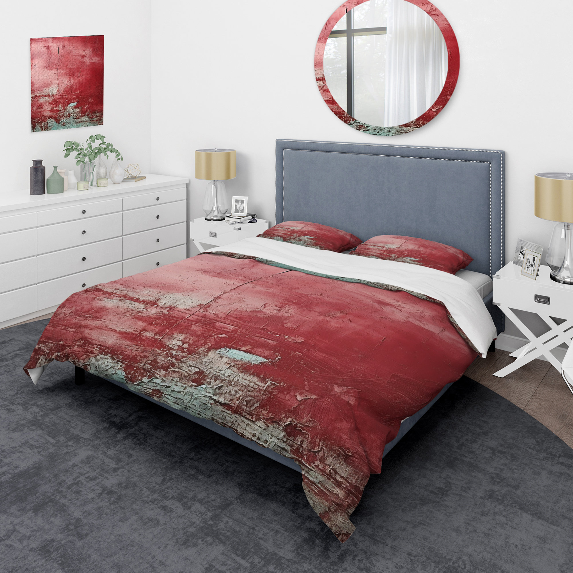 Design Art Red Chaos Collage - Abstract Collages Duvet Cover Set | Wayfair