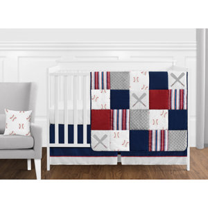 Sweet Jojo Designs Baseball Patch 4 Piece Crib Bedding Set & Reviews ...