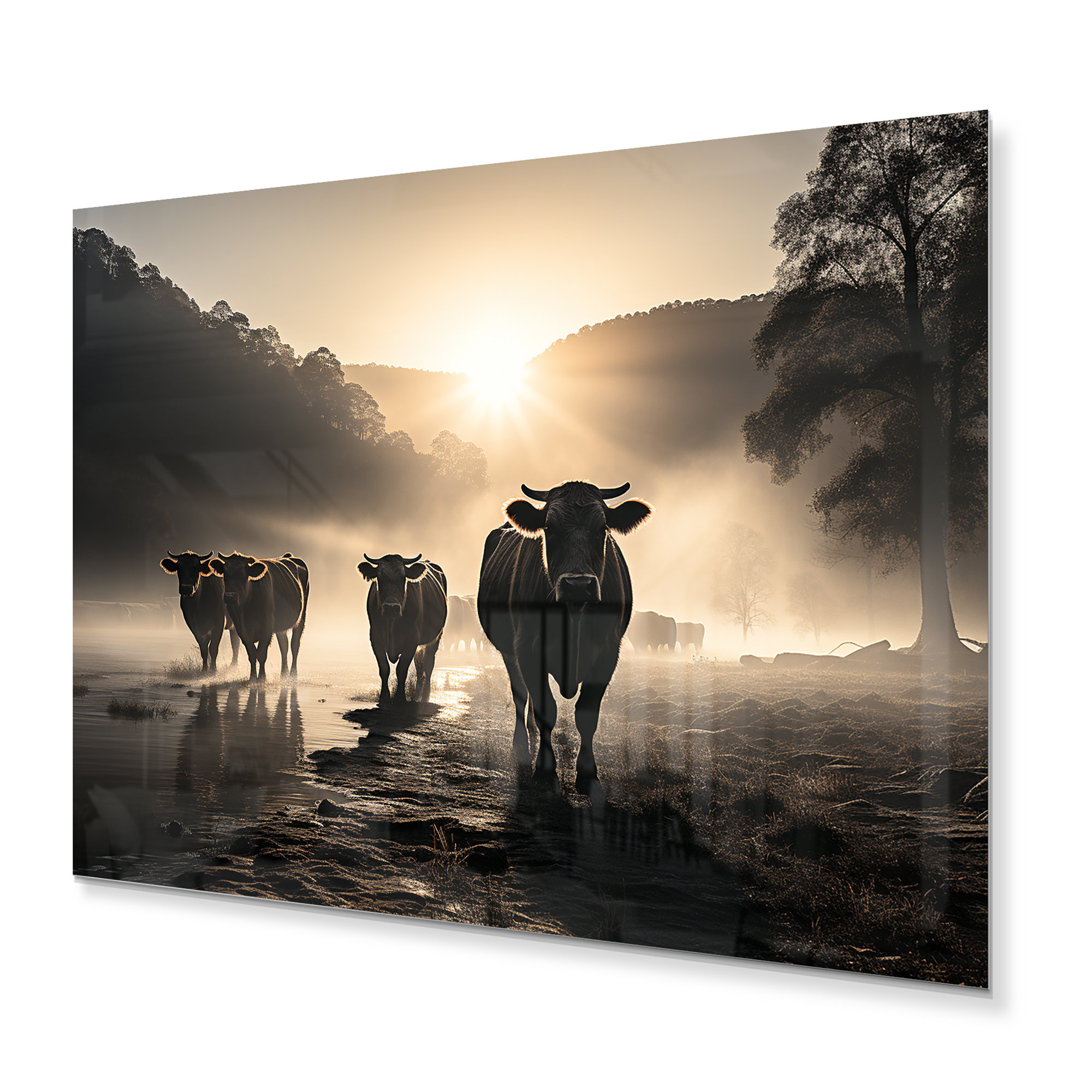 Millwood Pines Cattle Misty Morning Grazing III - Animals Metal Wall ...