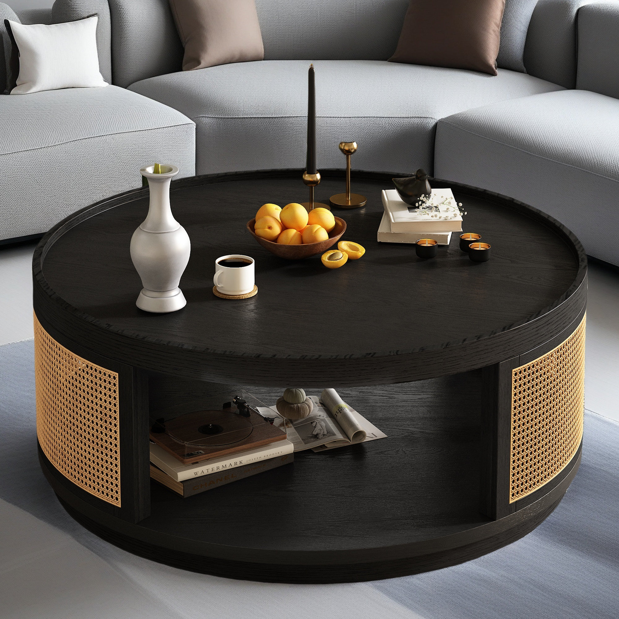 Bay Isle Home™ 36.8'' Wooden Mid-Century Modern Coffee Table, Round ...