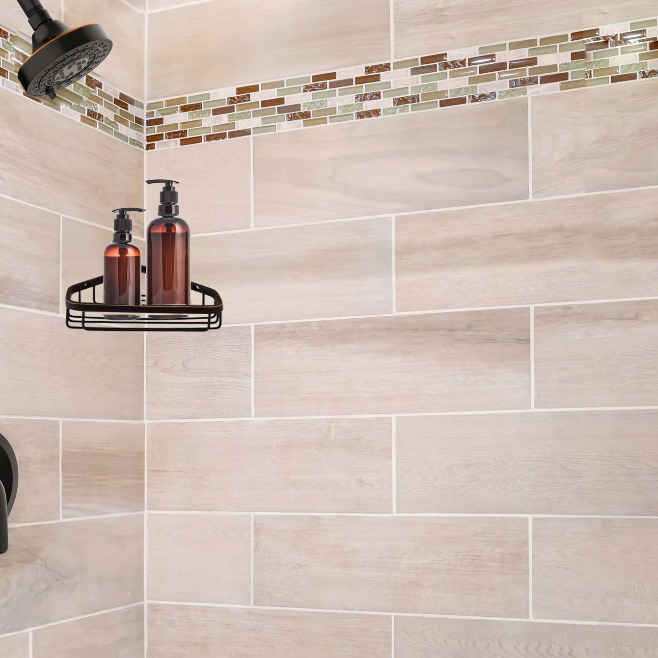 Rebrilliant Chertsey Modern Stainless Steel Corner Shower Basket ...